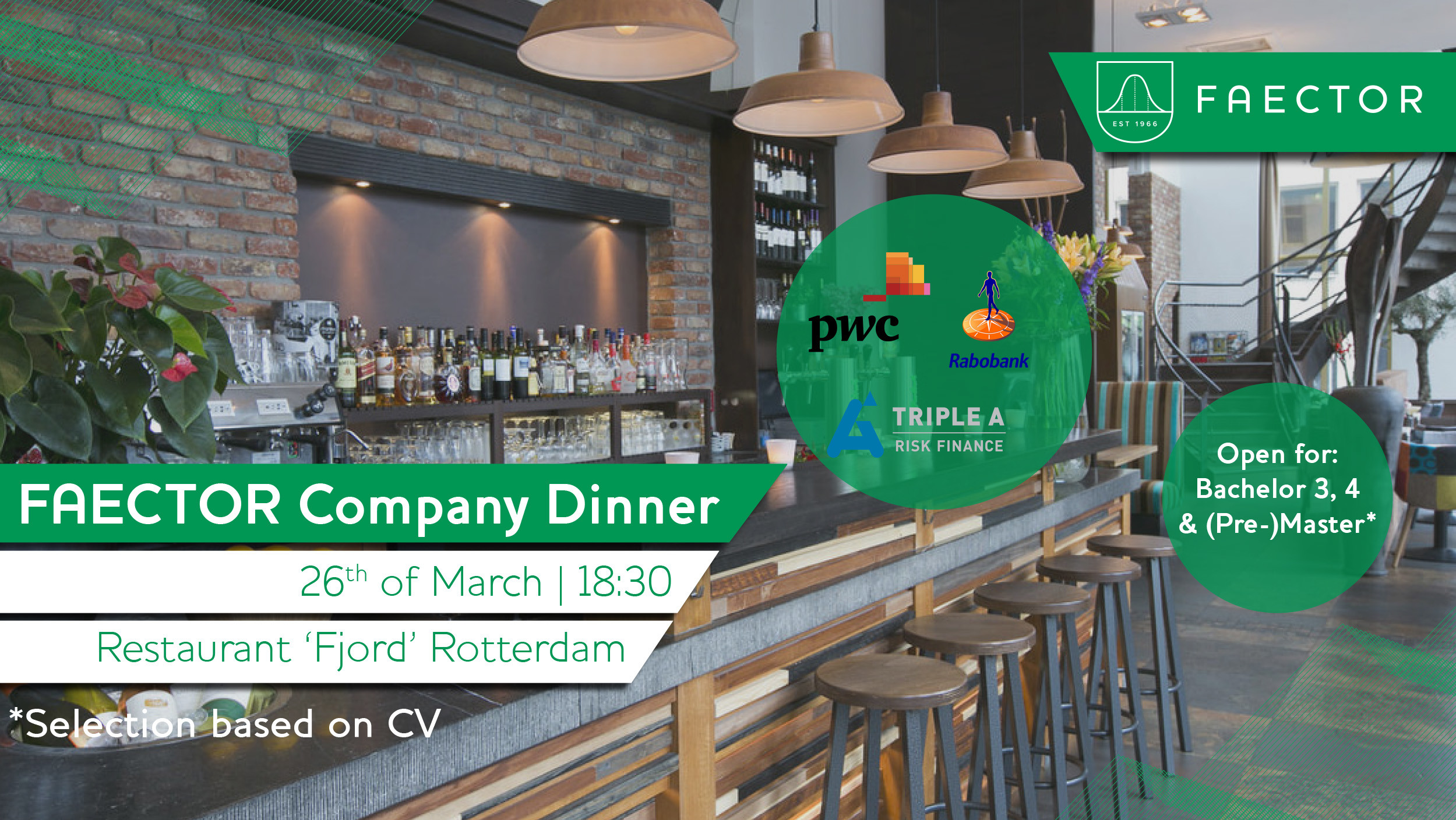 Company Dinner with PwC, Triple A - Risk Finance and Rabobank - FAECTOR